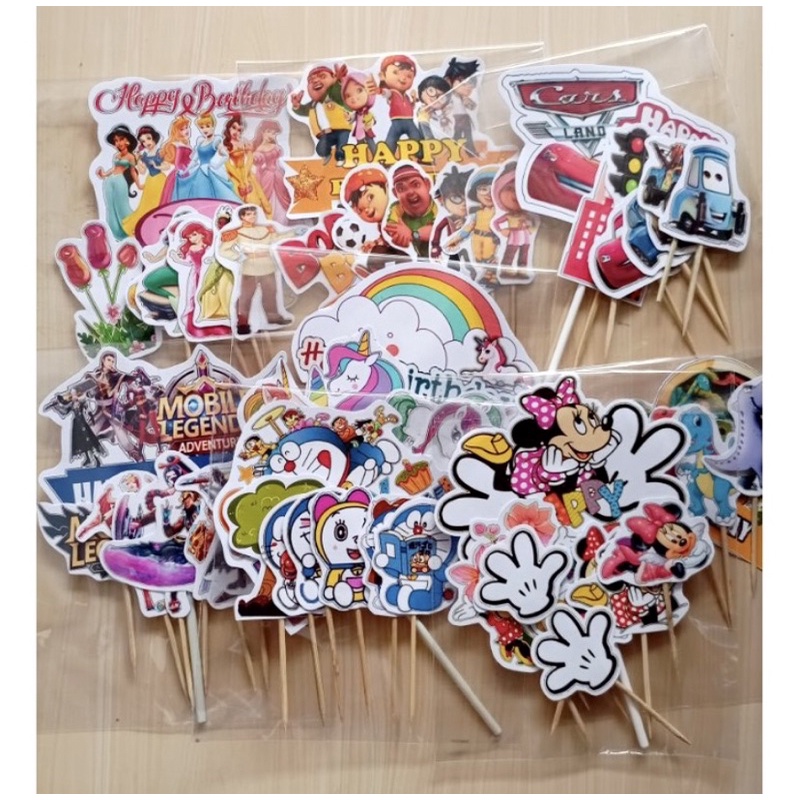 Jual Topper Cake Karakter Murah / Hiasan Kue Ulang Tahun / Toper Kue ...