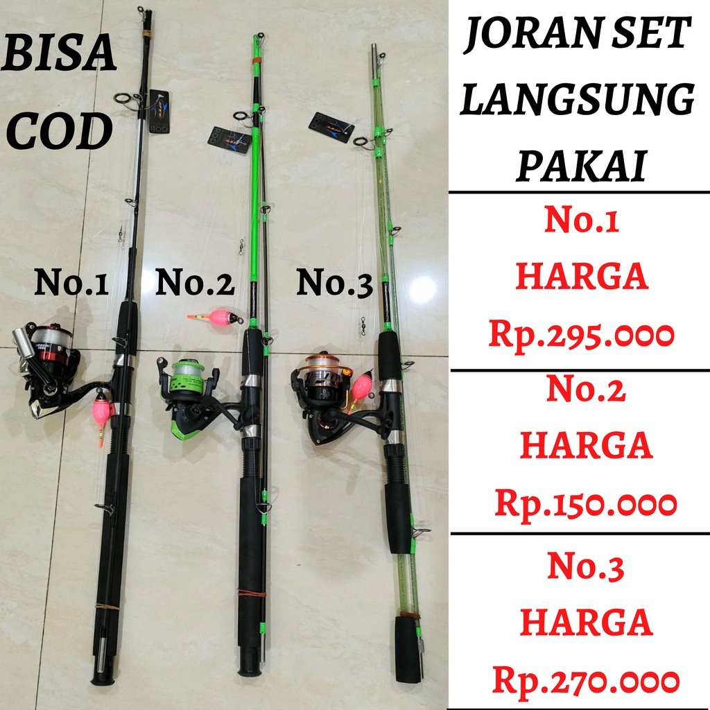 Jual Joran Set 3 Varian Bahan Fiber Dan Reel Mantap Langsung Pakai ...