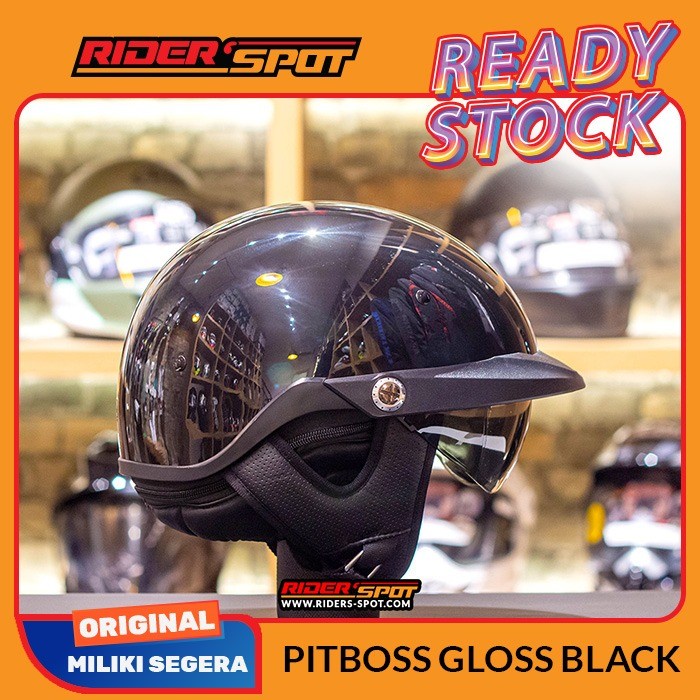 Jual Helm Bell Pit Boss Gloss Black Open Face Cruiser Original USA ...