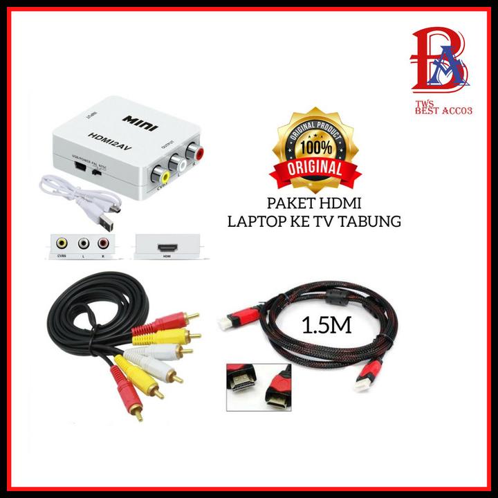 Jual Paket Hdmi Dari Laptop Ke Tv Tabung/ Hdmi Av+Kabel Hdmi+Rca/Lr | Shopee Indonesia