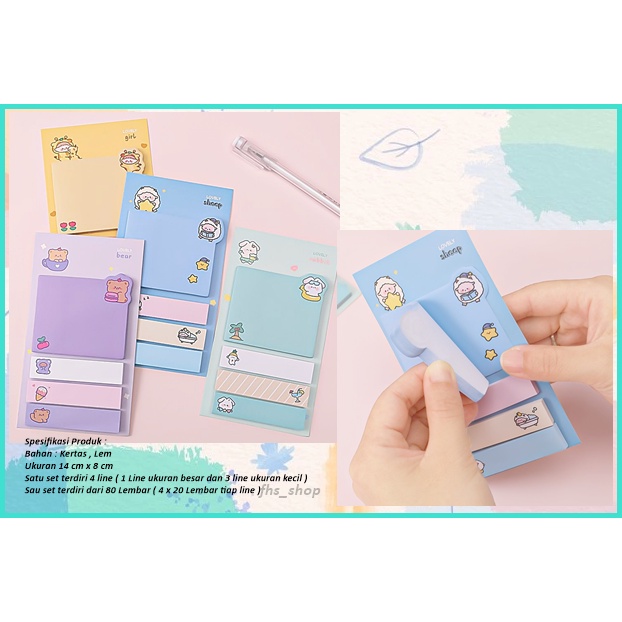 Jual 80 Lembar Sticky Note Serbaguna Sticky Notes Aesthetic Sticky ...