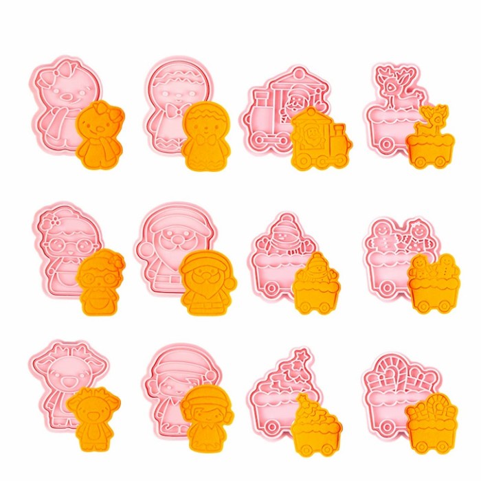 Jual Xmas plastic cookie cutters set 12pcs / cetakan kue kering natal ...