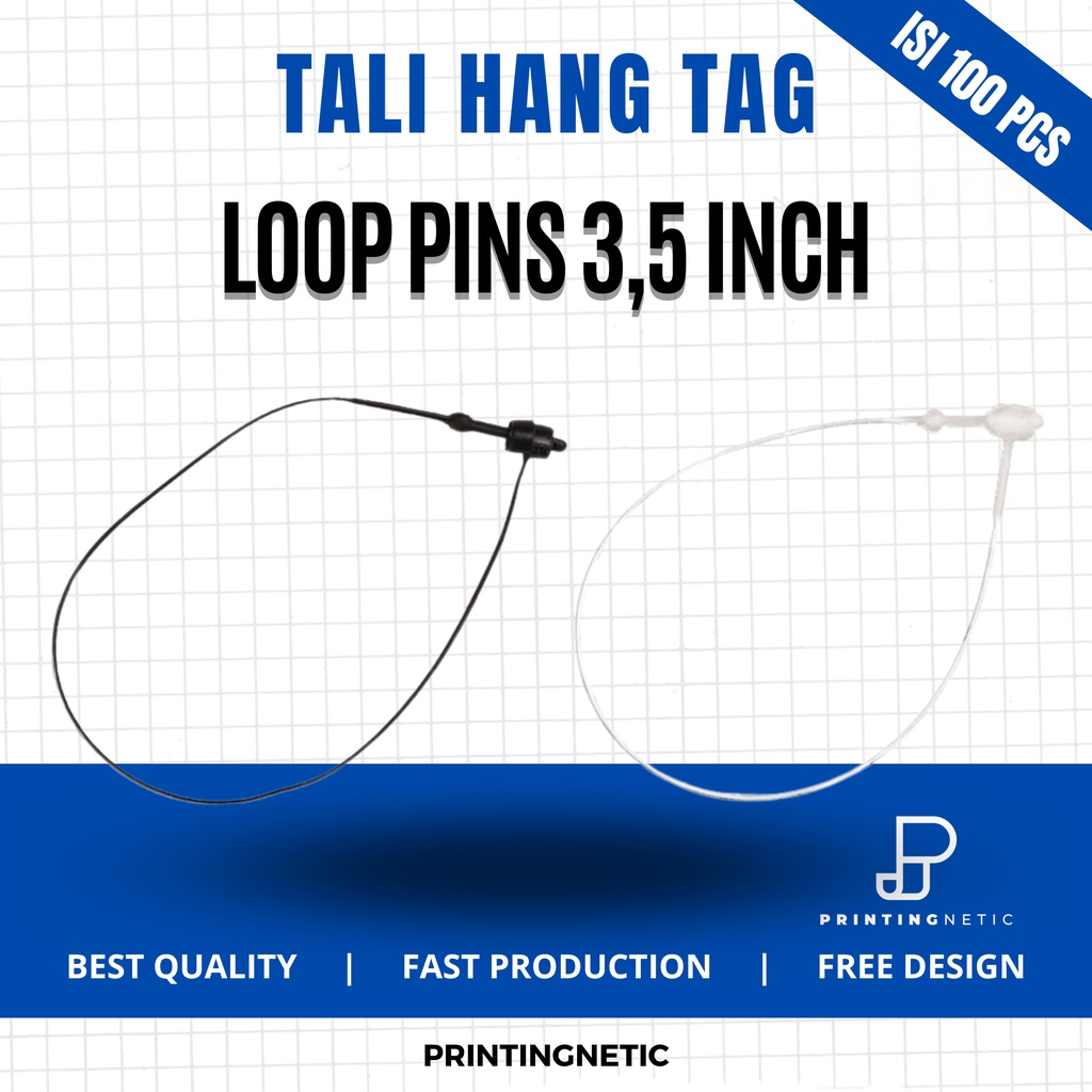 Jual Tali Hang Tag Loop Pin Lock String Pin Tali Hangtag Plastik Loop Pins 35 Inch Isi