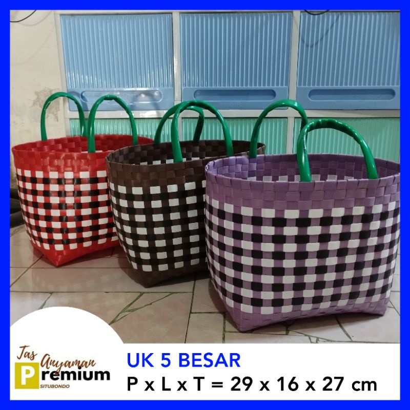 Jual (UK5 Lurik) Kotak 29x17x28 cm Tas Belanja/ Tas pasar/ Tas berkat ...