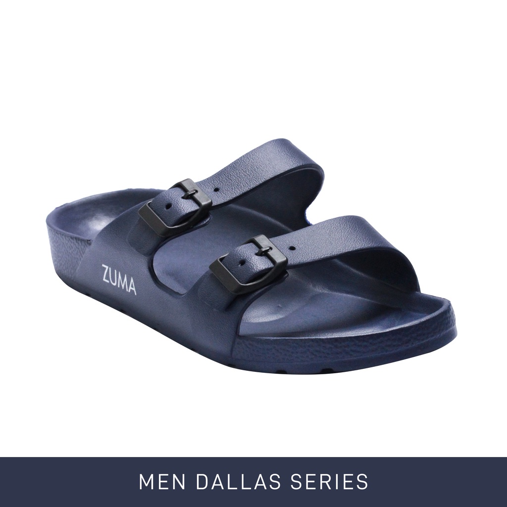 Jual Zuma Men Dallas 2 Navy, Sandal Slop Pria Karet Slip On Polos, Biru ...