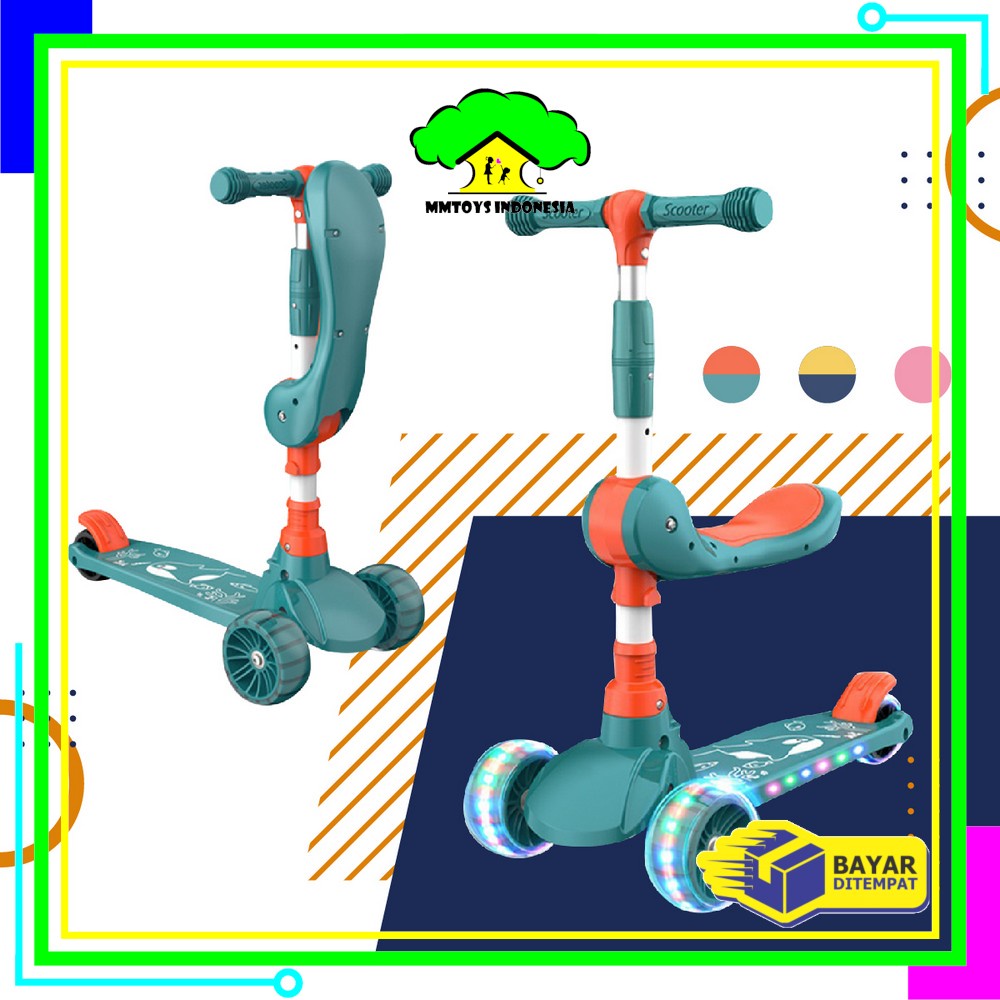 Jual MI-M290 Mainan Anak Skuter Otoped Sepeda Duduk 3 Roda 2in1 Ada ...