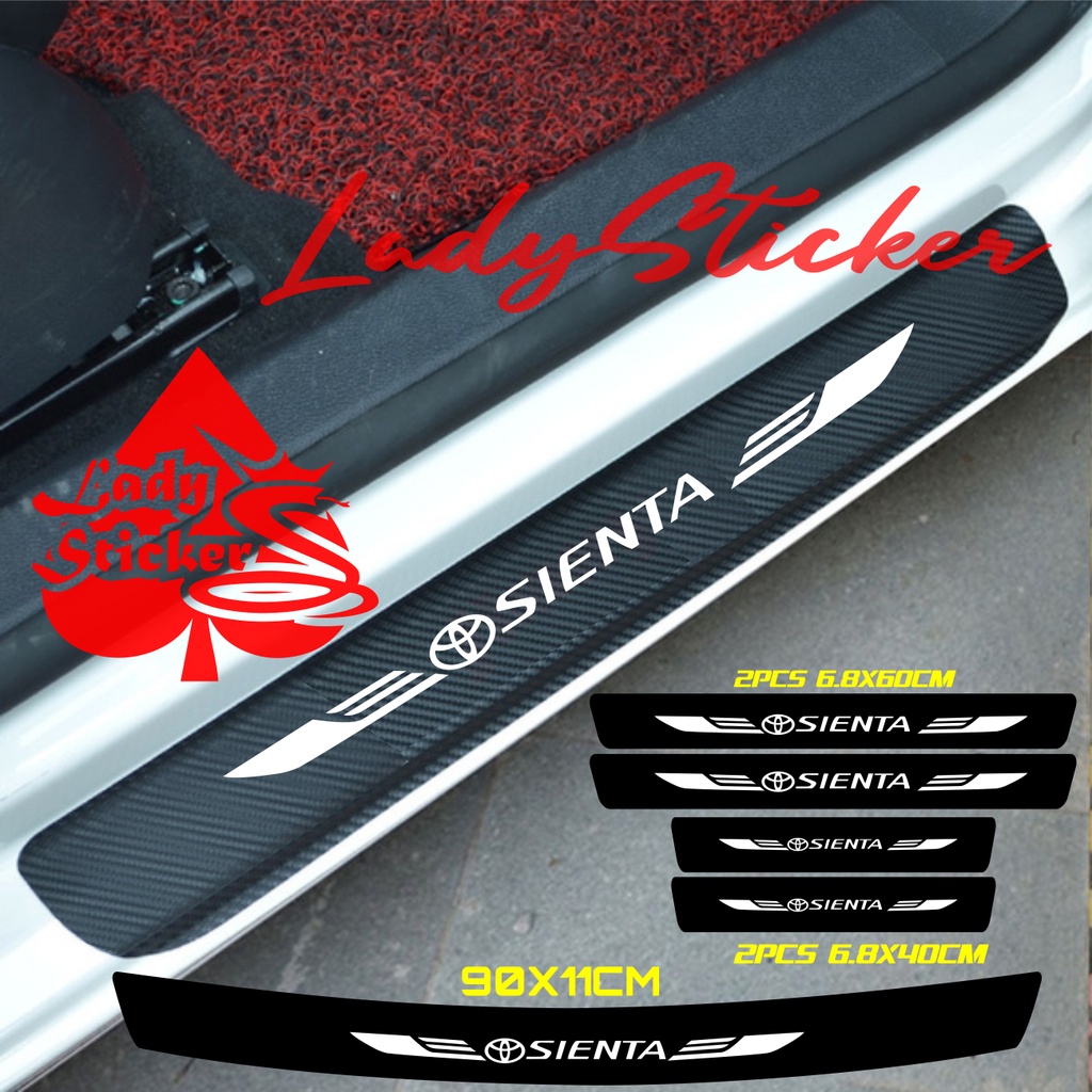 Jual 5pcs sill plate sticker carbon 3d mobil sienta stiker karbon 3d ...