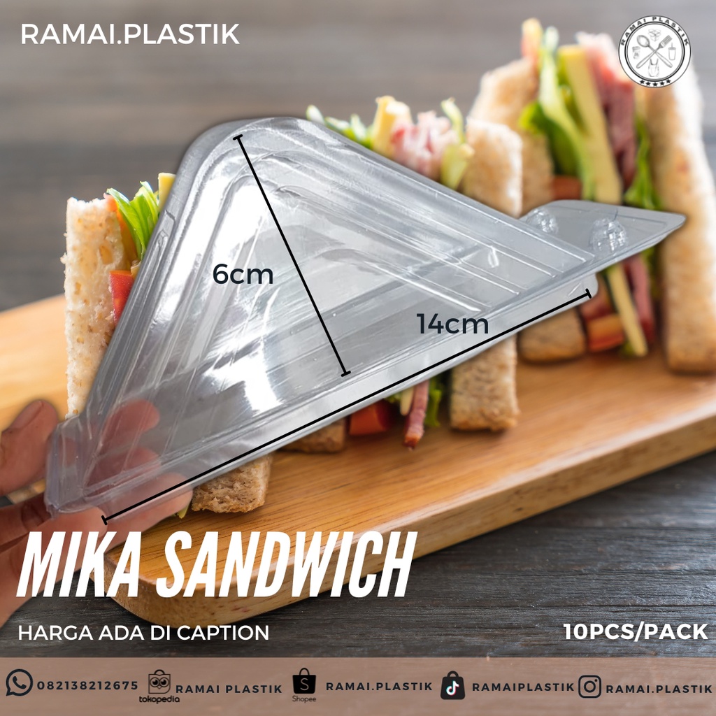 Jual Mika segitiga Mika sandwich Mika bening isi 10pcs/ pack | Shopee ...