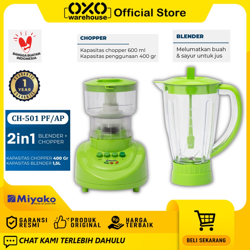 Jual Miyako Copper Blender CH-501 PF/AP 1.5 Liter 200g Low Watt Garansi ...