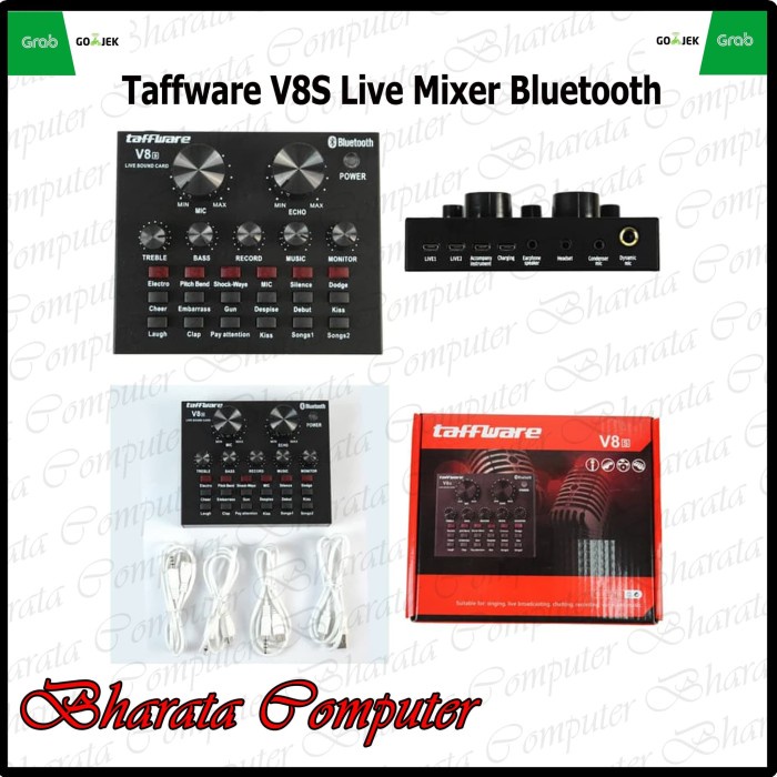 Jual Sound Card Taffware V8S Live Mixer Bluetooth Usb External Soundcard Broadcast Mic | Shopee ...