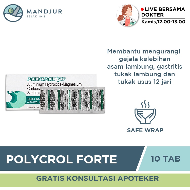 Jual Polycrol Forte 10 Tablet - Obat Sakit Maag dan Asam Lambung ...