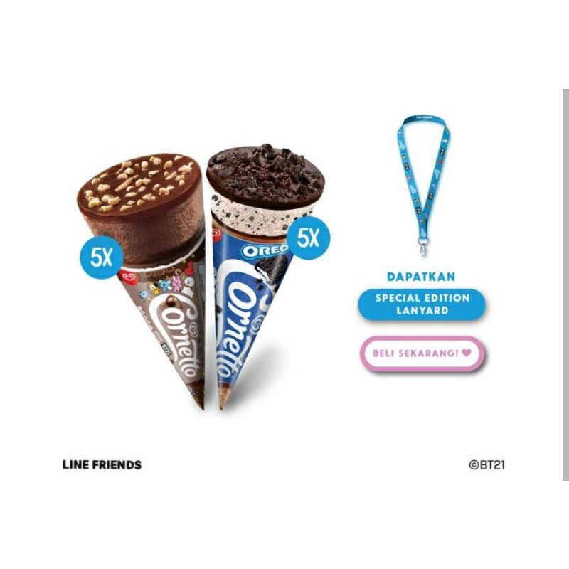 Jual Paket Cornetto X BT21 Free Lanyard Limited Edition Cornetto Disc ...