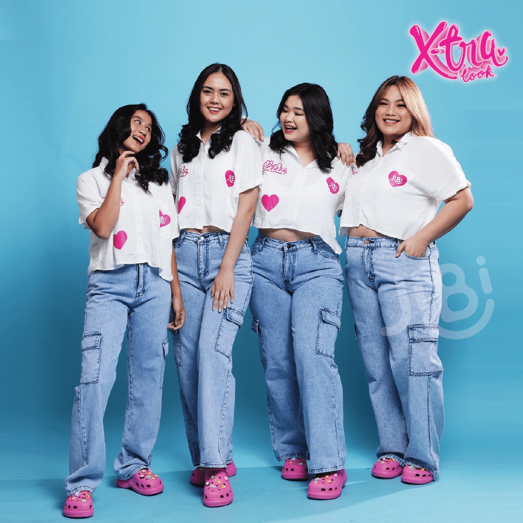 Jual JIBI - Invincible Cargo Jeans - Snowblue - Kulot Jeans | Shopee ...