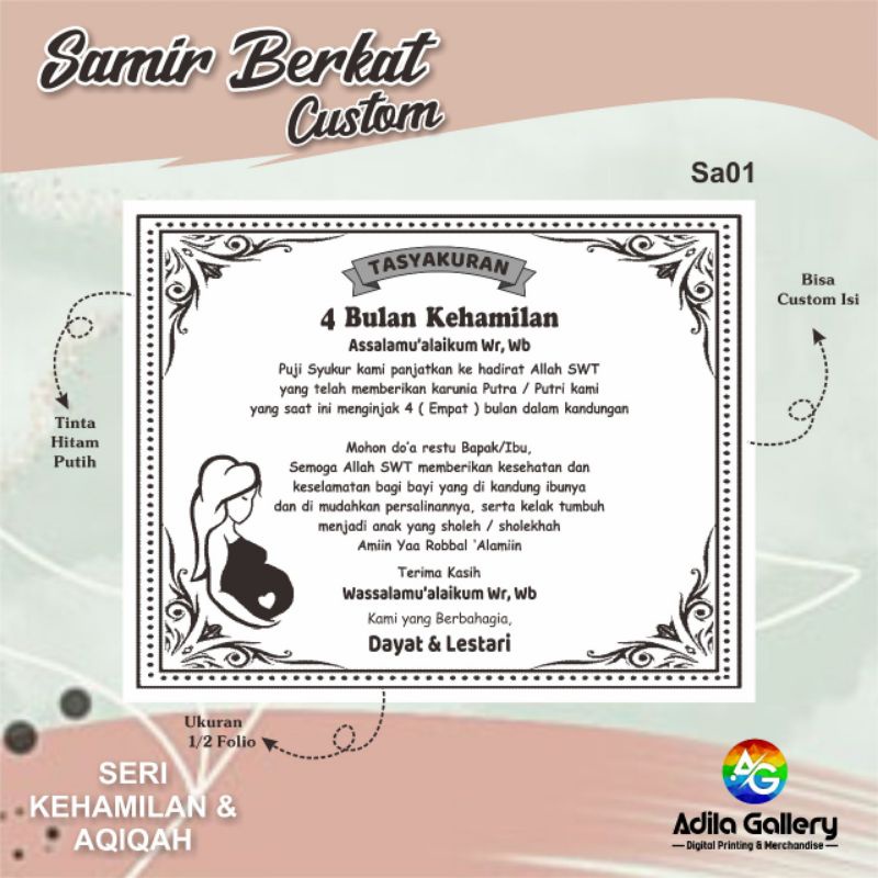 Jual SAMIR AQIQAH / SAMIR KEHAMILAN / SAMIR BERKAT / SAMIR NASI KOTAK ...