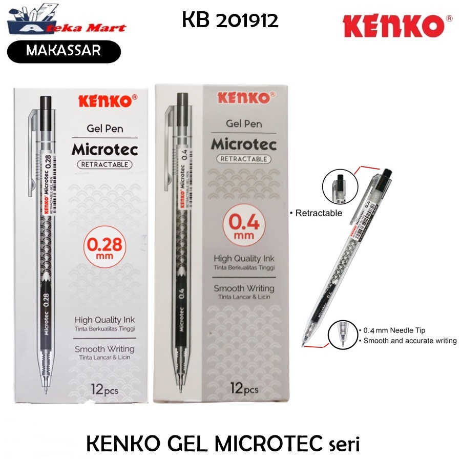 Jual [BOX/12 PCS] KENKO GEL PEN MICROTEC 0.28MM-04MM | Shopee Indonesia