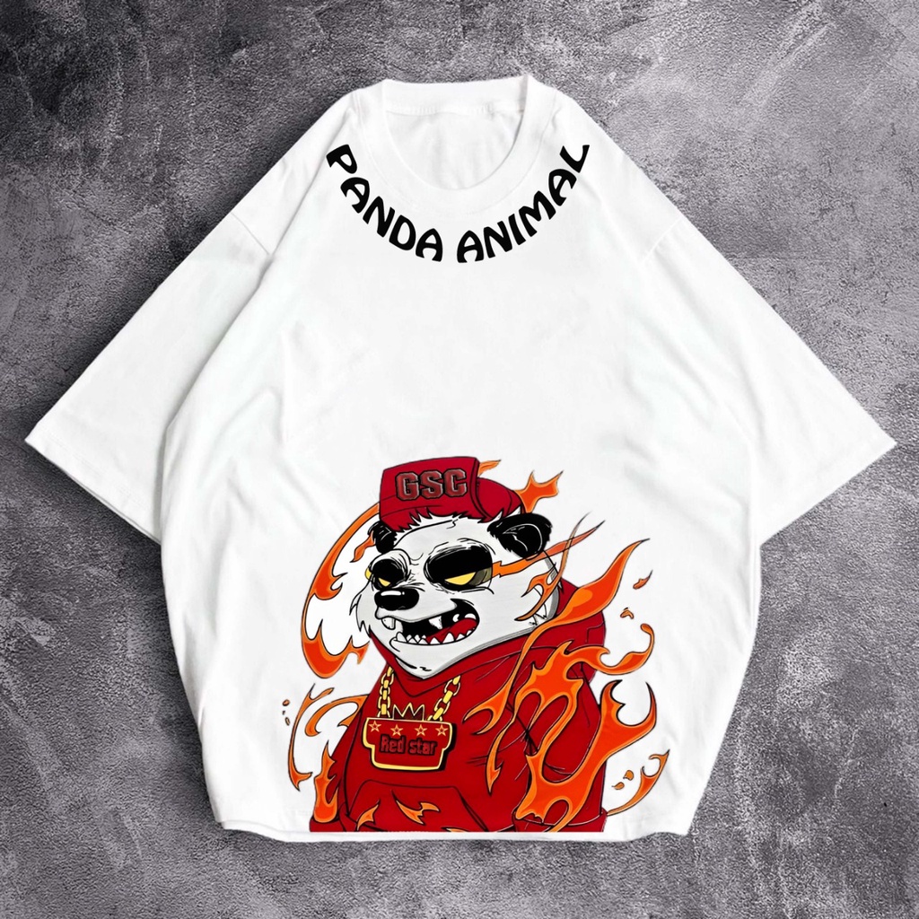 Jual GSC - Baju Kaos Oversize PANDA ANIMAL / Kaos Oversize Bahan Cotton ...