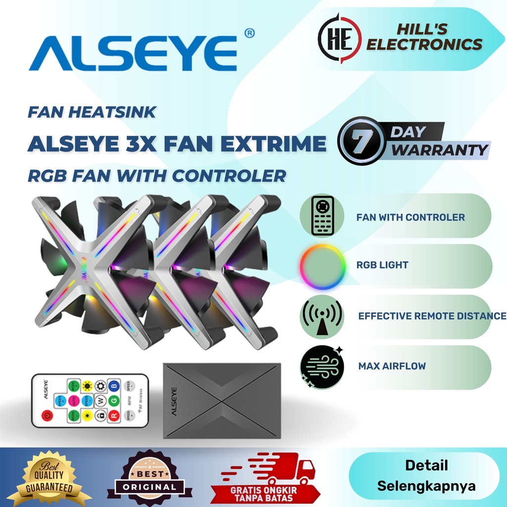 Jual Alseye 3X Fan Xtreme X12 RGB Controller | Shopee Indonesia
