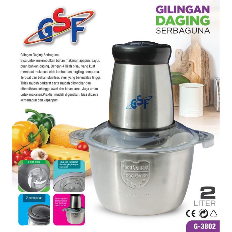 Jual BLENDER DAGING STAINLESS STEEL/CHOPPER DAGING/FOOD CHOPPER/HAND ...