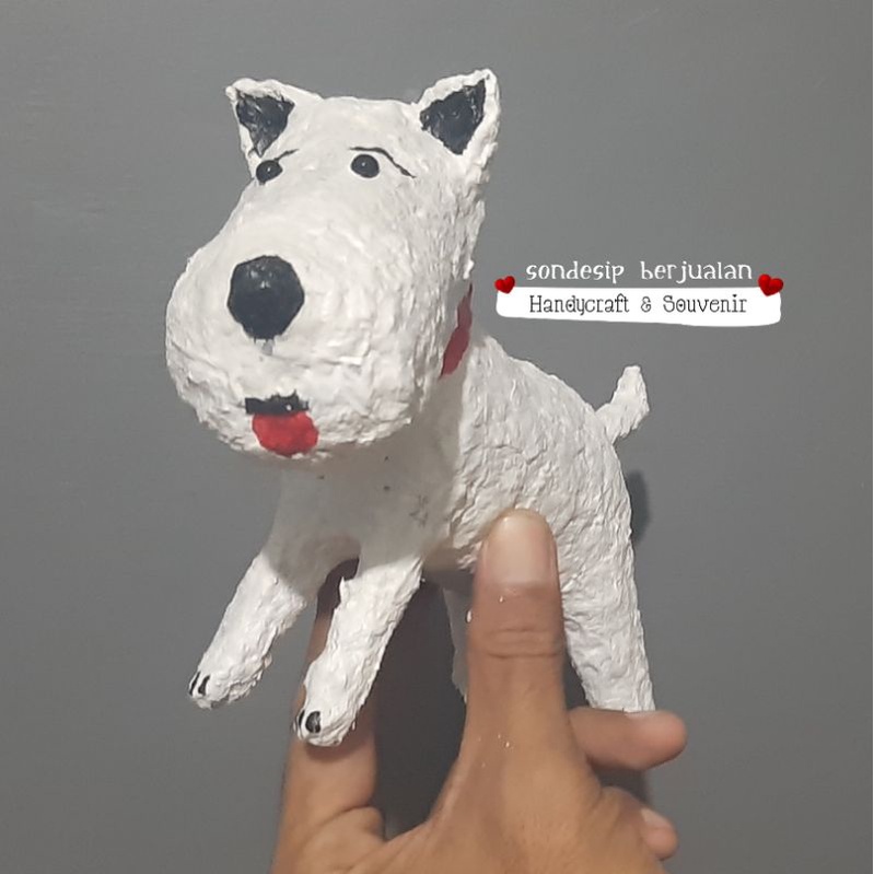 Jual READY STOK PATUNG BUBUR KERTAS MODEL ANJING PUTIH | Shopee Indonesia