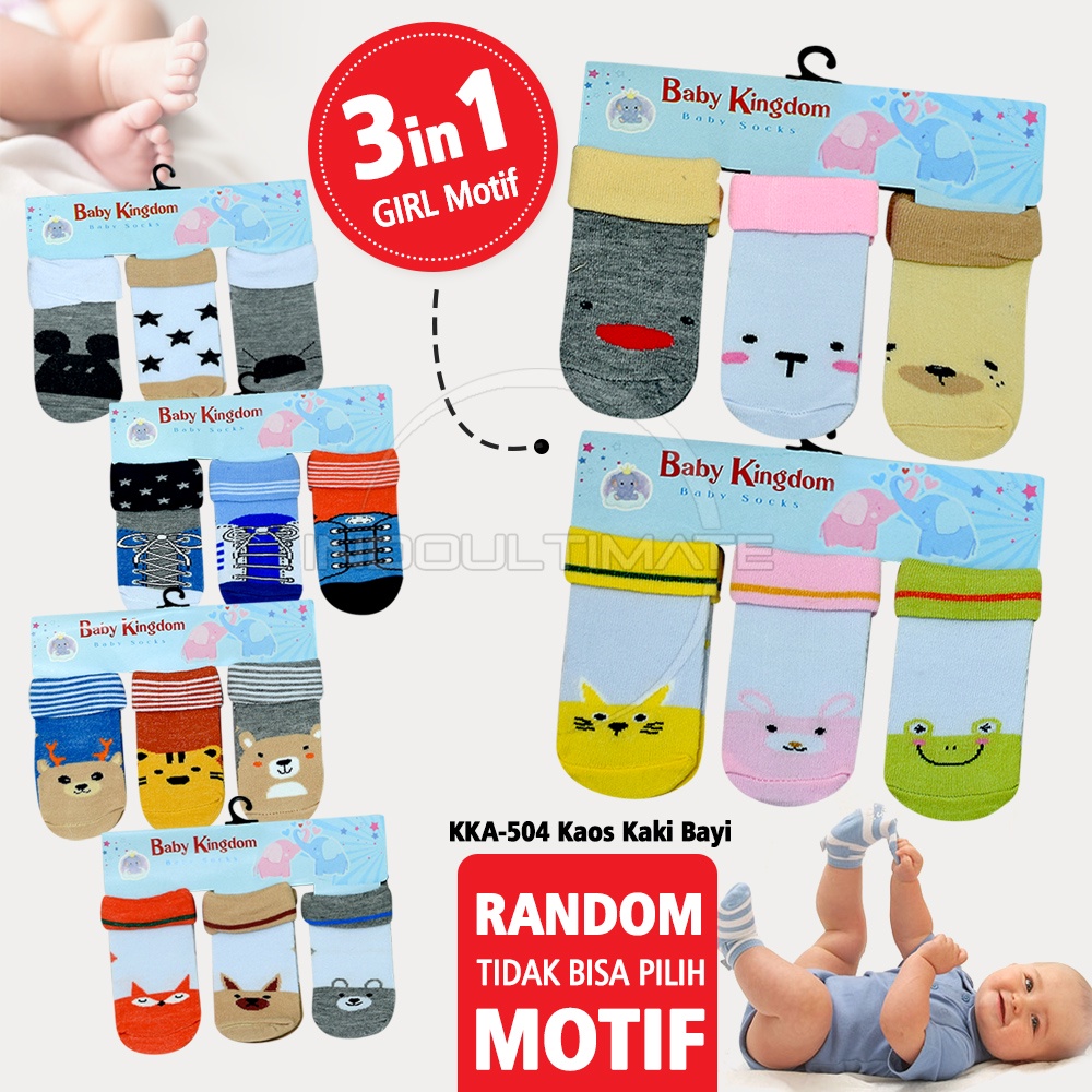 Jual 3in1 Kaos Kaki Bayi Baru Lahir KKA-504 KKA-505 Baby Sock Sarung Kaki Bayi Perempuan Laki ...
