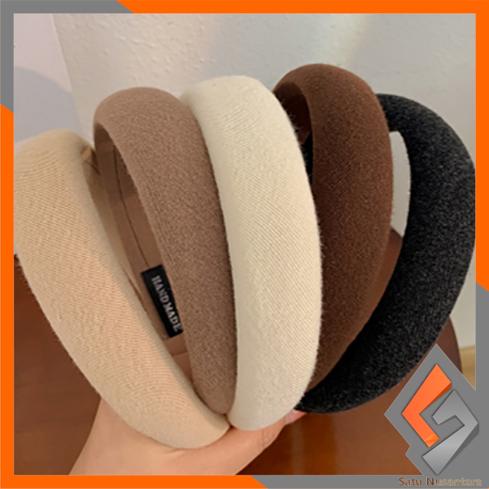 Jual SN-C726 Bando Korea Wanita Bahan Kain Motif Polos Tebal Empuk ...