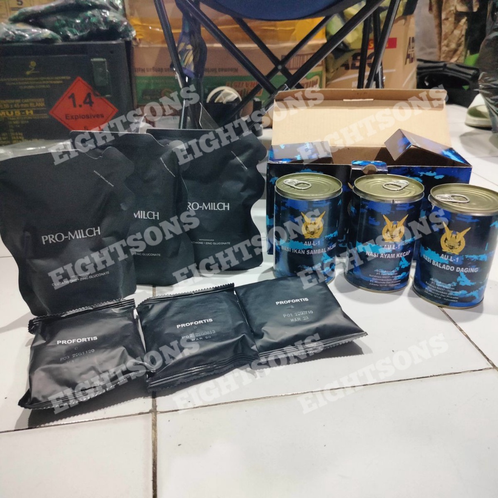 Jual PROMO 1 paket Ransum TNI AU L-1 Makanan Instan Darurat Kaleng ...