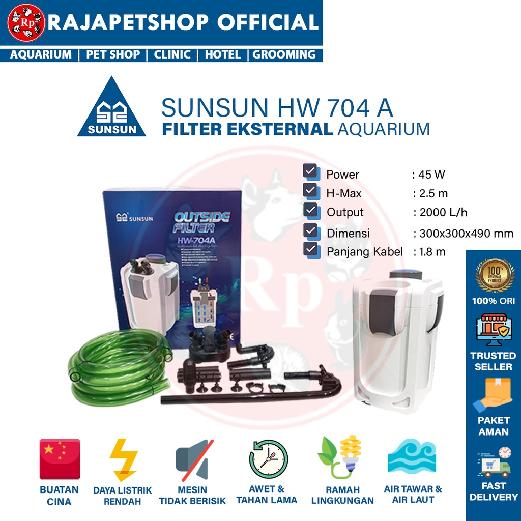 Jual EXTERNAL FILTER SUNSUN HW 704A/704B FILTER CANISTER AQUARIUM ...