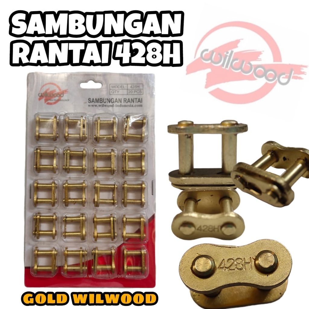 Jual SAMBUNGAN RANTAI 428 H 428H GOLD WILWOOD | Shopee Indonesia
