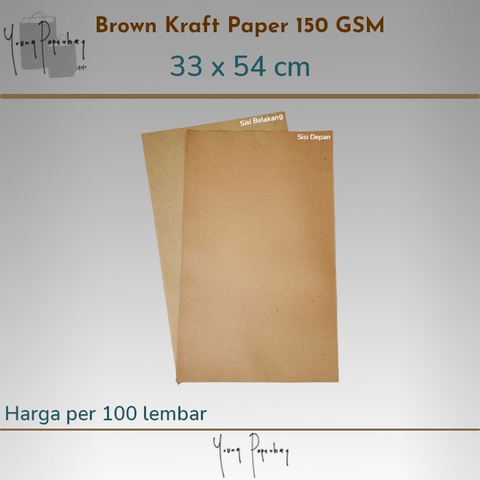 Jual Kertas Samson Brown Kraft Coklat Polos 150GSM Uk. 33x54 (100 lmbr ...