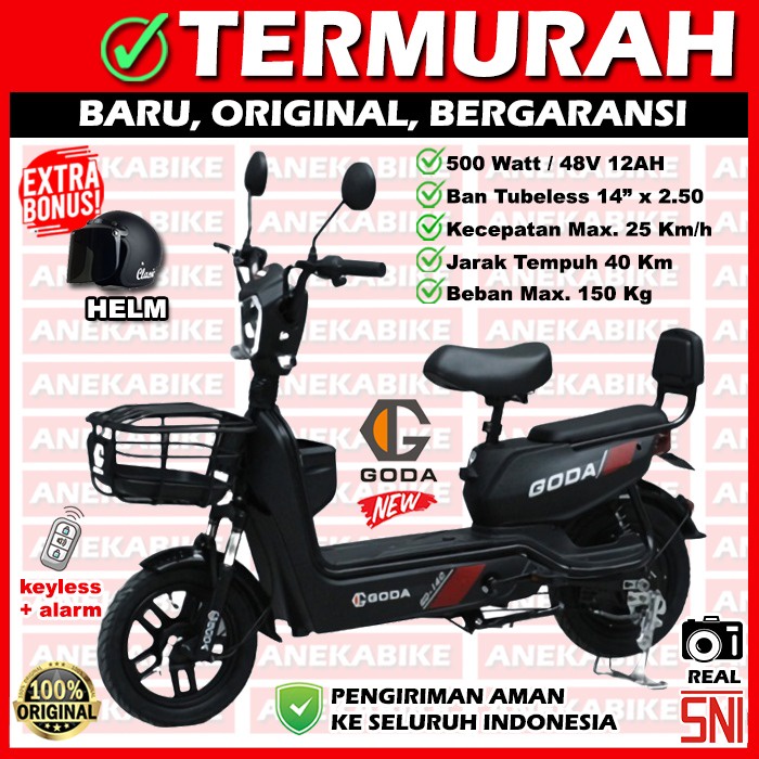 Jual New Sepeda Listrik Goda Monkey 140 500 Watt Bonus Helm, Sepeda ...