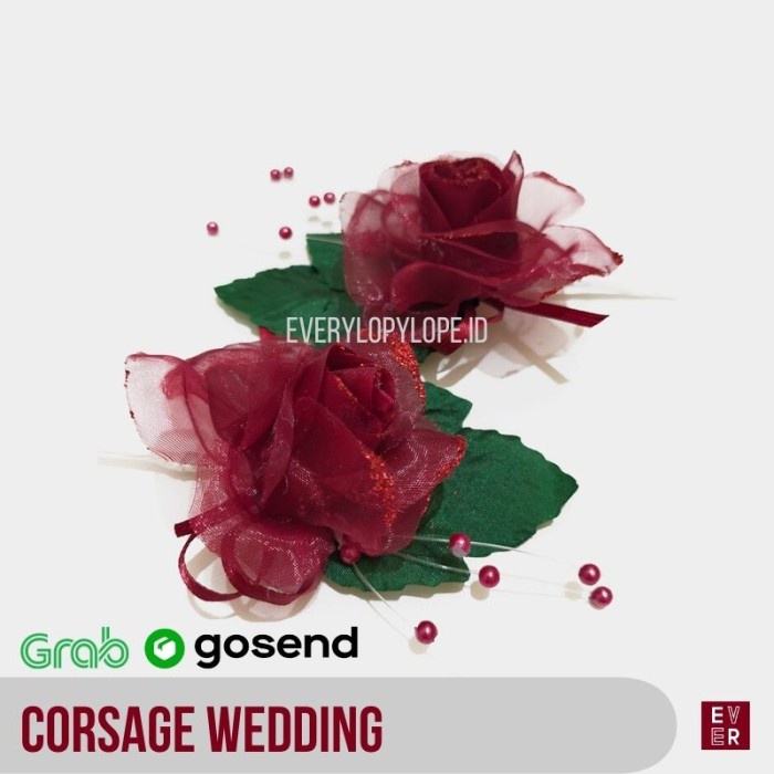 Jual Pin Corsage Pin Jas Korsase Bros Panitia Bunga Dada Warna Merah ...