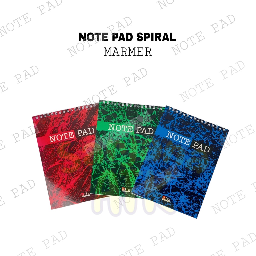 Jual Note Pad / Block Note / blok Note / Notes Spiral A5 Marmer Alfa ...