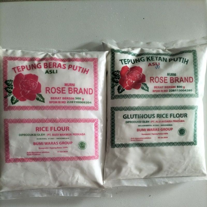 Jual tepung beras dan tepung ketan rose brand 500gram | Shopee Indonesia