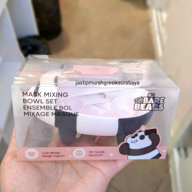 Jual MASK BOWL SET WE BARE BEARS MINISO TEMPAT MASKER MINISO MANGKOK ...
