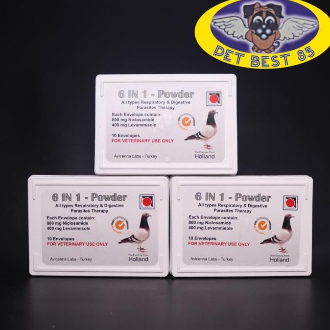 Jual PRODUK TERBATAS Obat Cacing/Parasit Burung 6in1 1box=10sachetx5gr ...