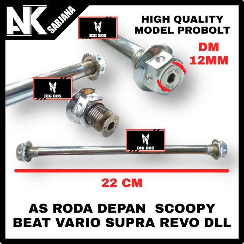 Jual AS RODA DEPAN MATIC BEBEK HONDA AS RODA DEPAN VARIO 110 125 150 ...