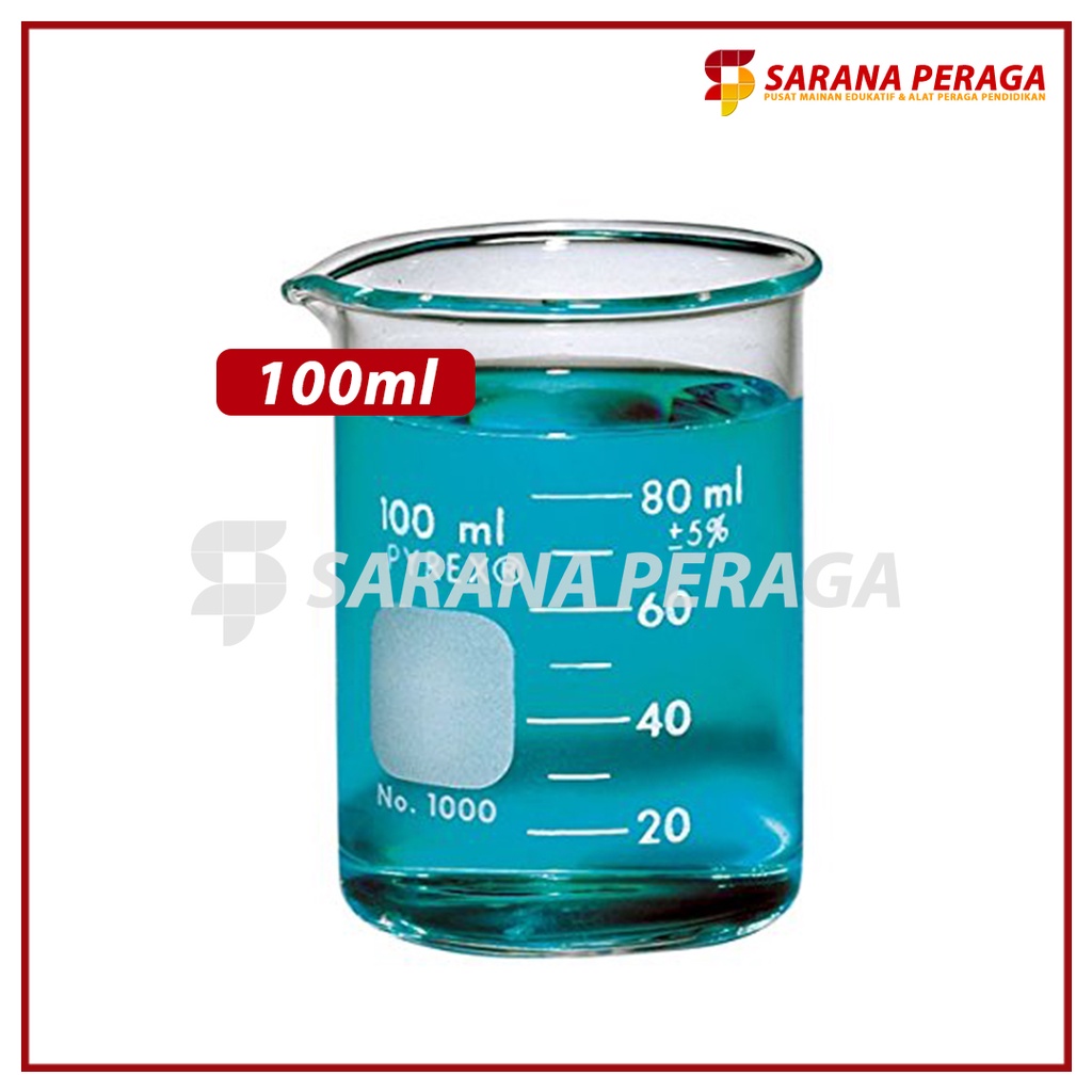 Jual SaranaPeraga - Beaker Glass / Gelas Kimia 100 ML Kaca - Alat ...