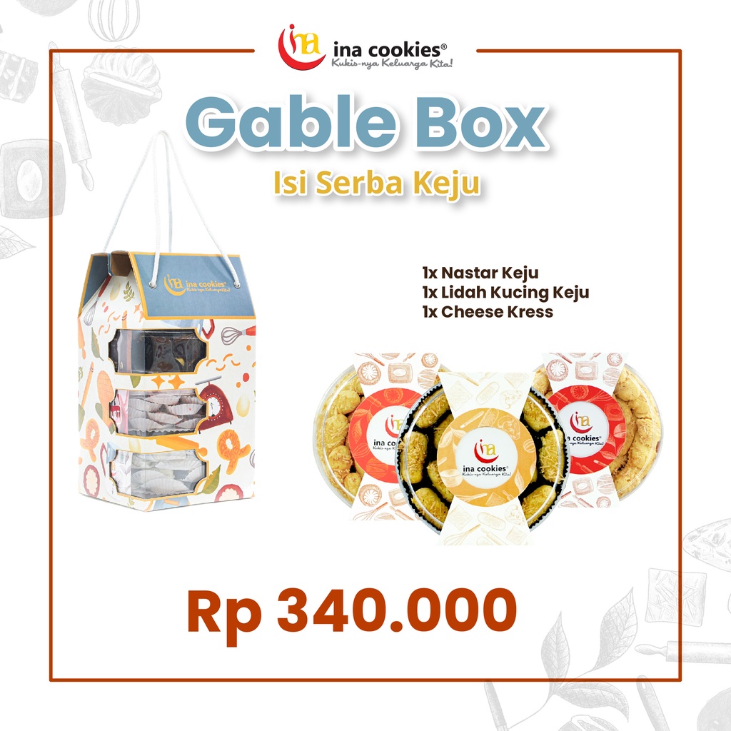 Jual Paket Serba Keju - Gable Box isi 3 Toples Ina Cookies | Shopee ...