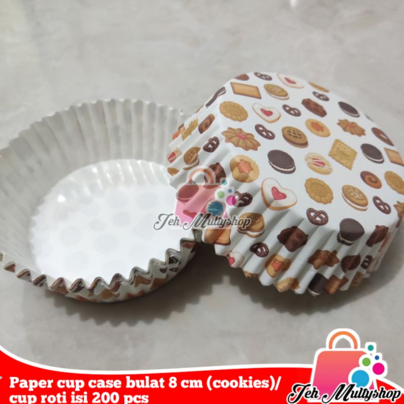 Jual Paper cup case laminasi bulat 8 cm (cookies) / cup roti isi 200 ...