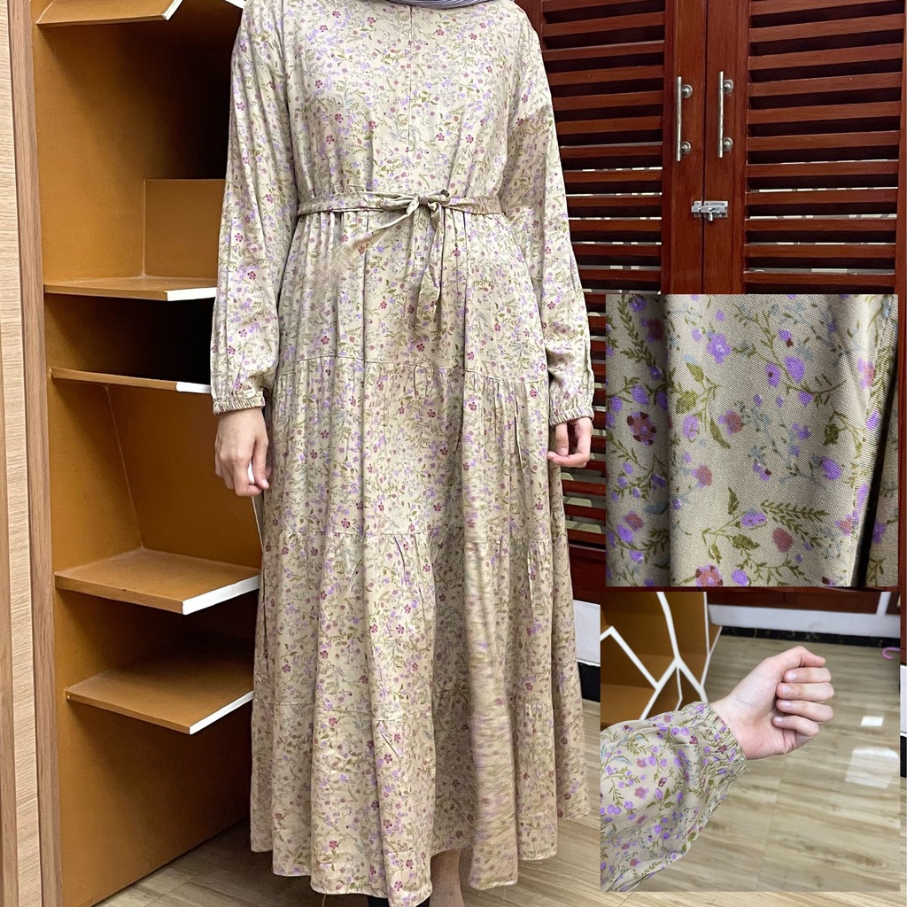 Jual [VOL 1 MIDI FLORAL DRESS] Dress bunga wanita gamis floral | Shopee ...