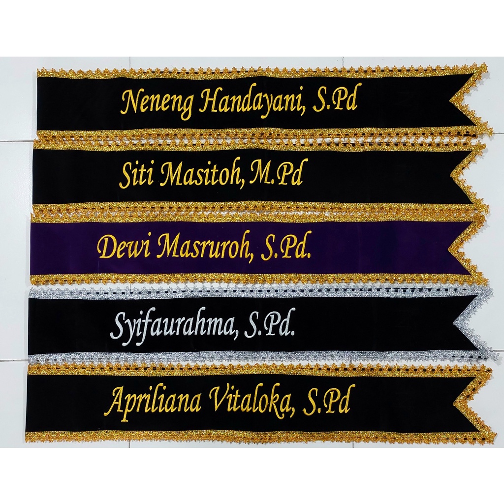 Jual (LANGSUNGJADI) Selempang Wisuda Bordir Bludru List RENDA | Shopee Indonesia