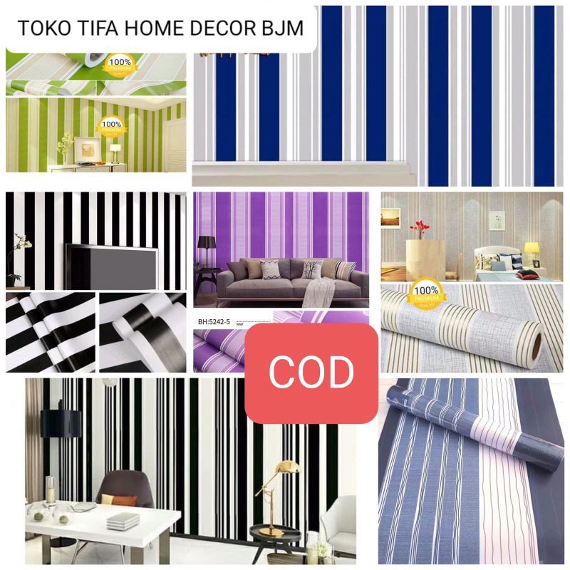 Jual WALLPAPER STICKER DINDING GARIS SALUR DAN GELOMBANG / WALLSTICKER TERMURAH | Shopee Indonesia