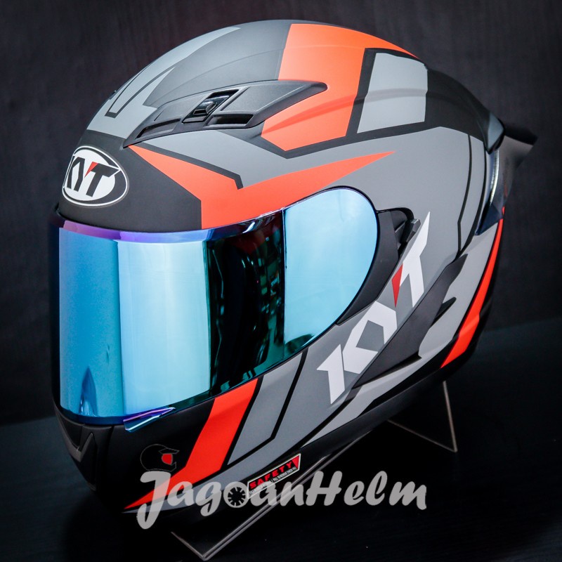 Jual HELM KYT FALCON FR RAID PAKET GANTENG BLACK MATT RED FLUO FLAT ...