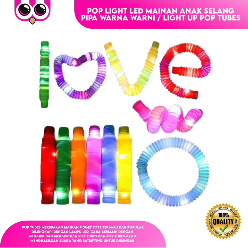 Jual POP LIGHT LED MAINAN ANAK SELANG PIPA WARNA WARNI / LIGHT UP POP ...