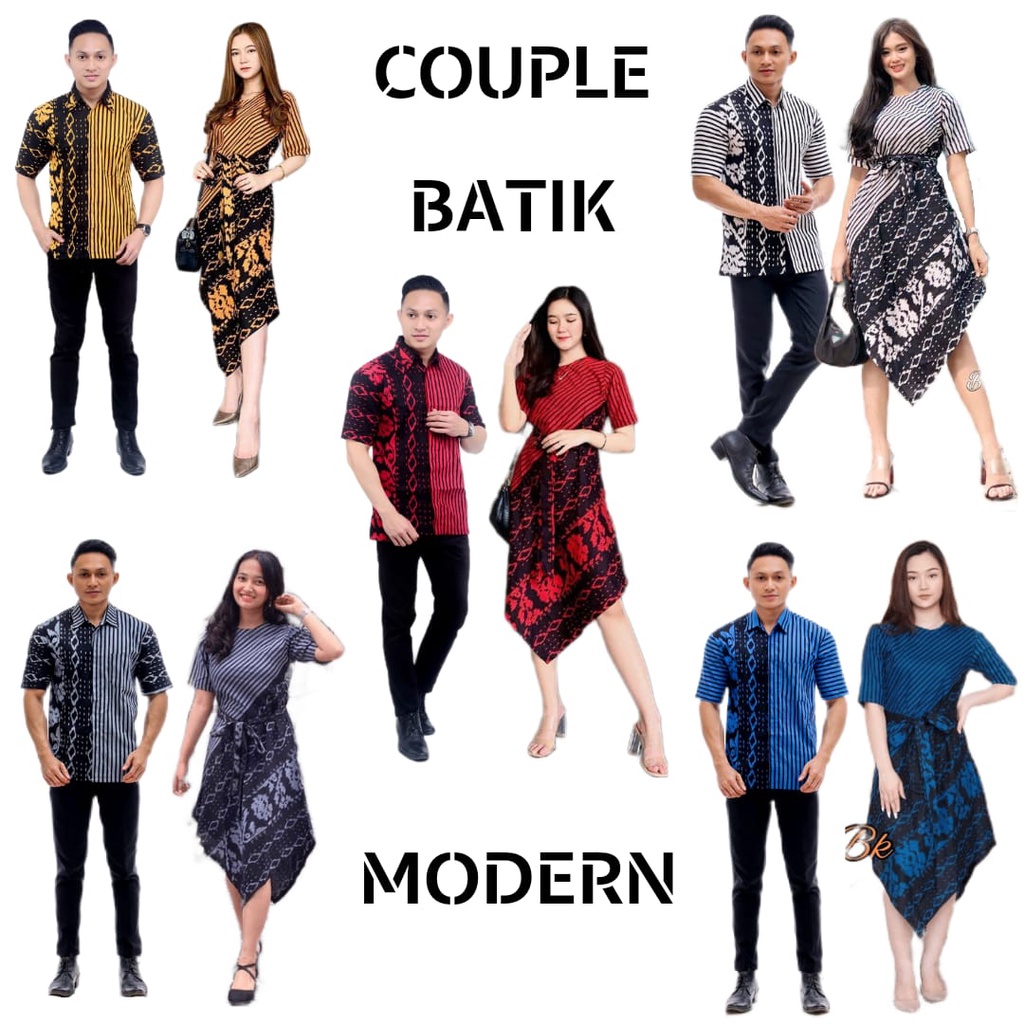Jual batik couple modern couple kondangan batik sarimbit couple couple ...