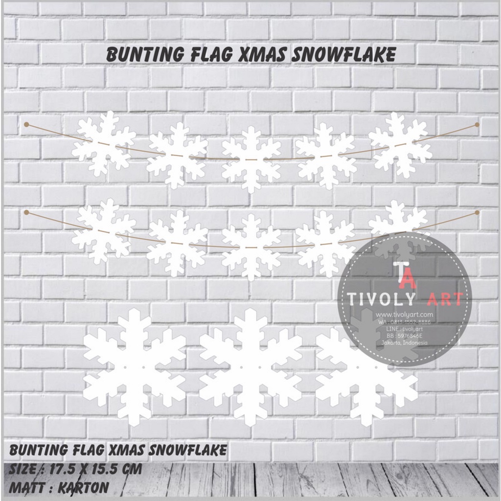 Jual Bunting Flag Christmas | Garland SnowFlake | Hiasan Dekorasi Natal ...