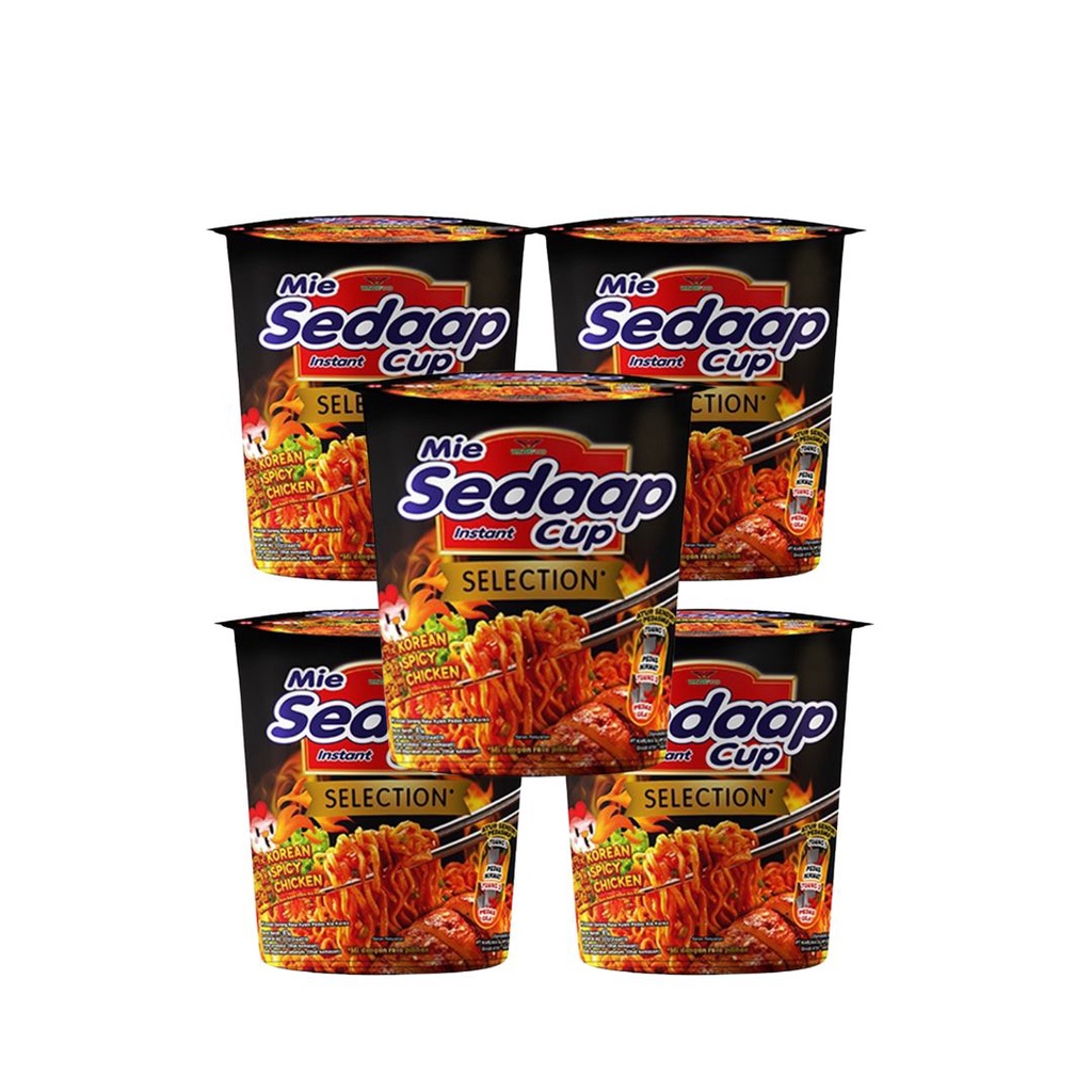 Jual Mie Sedaap Mie Instan Cup Korean Spicy Chicken 5 x 81 gr | Shopee ...