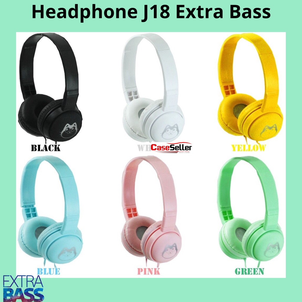 Jual Headphone J-18 Headset Game Macaron Karakter Lucu Universal ...