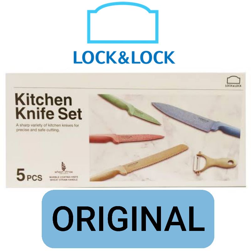Jual LocknLock Exclusive Knife Set Pastel Color CKK102S5MIX / Lock&lock ...