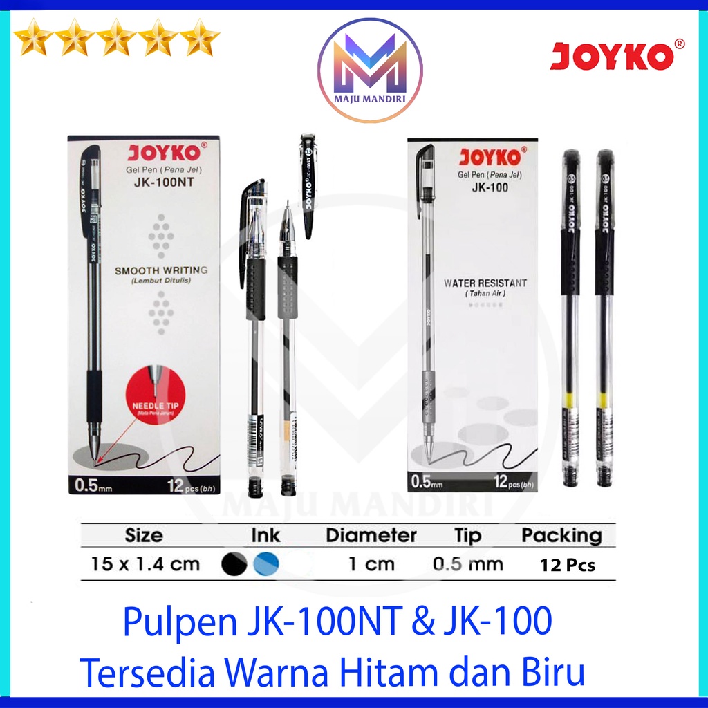 Jual Pen Gel Joyko JK 100 - Pulpen JK100 NT / GelPen JK-100 0.5 mm Pen Cair | Shopee Indonesia